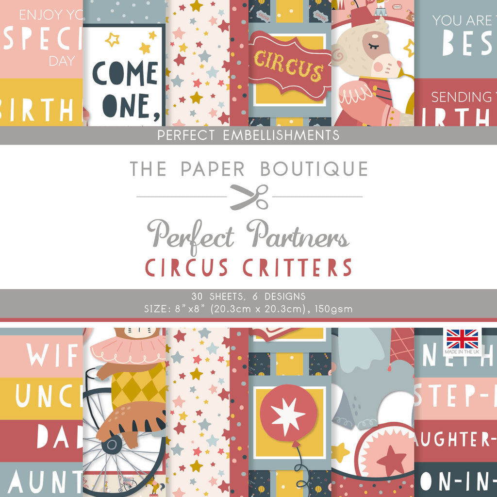 The Paper Boutique Perfect Partners Circus Critters 8 x 8 Embellishment ...