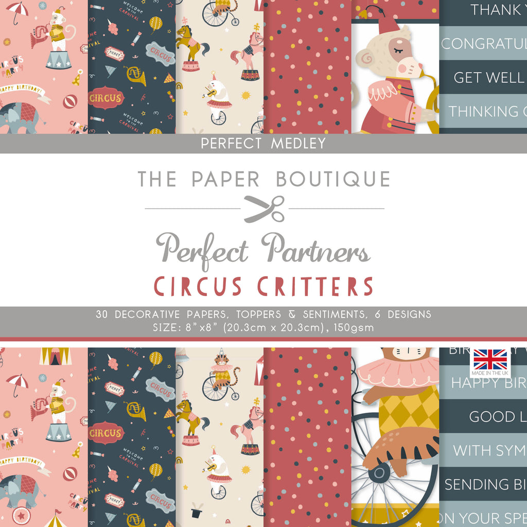 The Paper Boutique Perfect Partners Circus Critters 8 x 8 Paper Pad ...