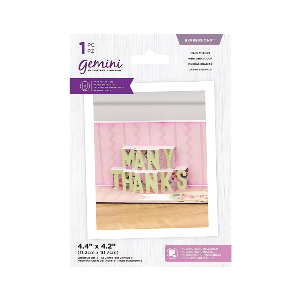 Gemini Expressions Many Thanks - Papercraft Die – HOBBYHOP