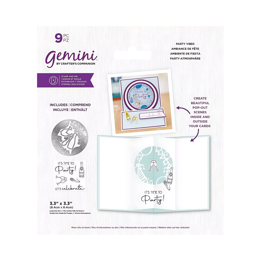 Gemini Party Vibes - Papercraft Stamp and Die – HOBBYHOP
