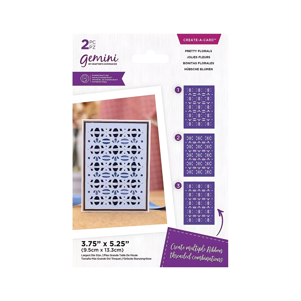 Gemini Create-a-card Ribbon Threading Pretty Florals - Papercraft Die ...