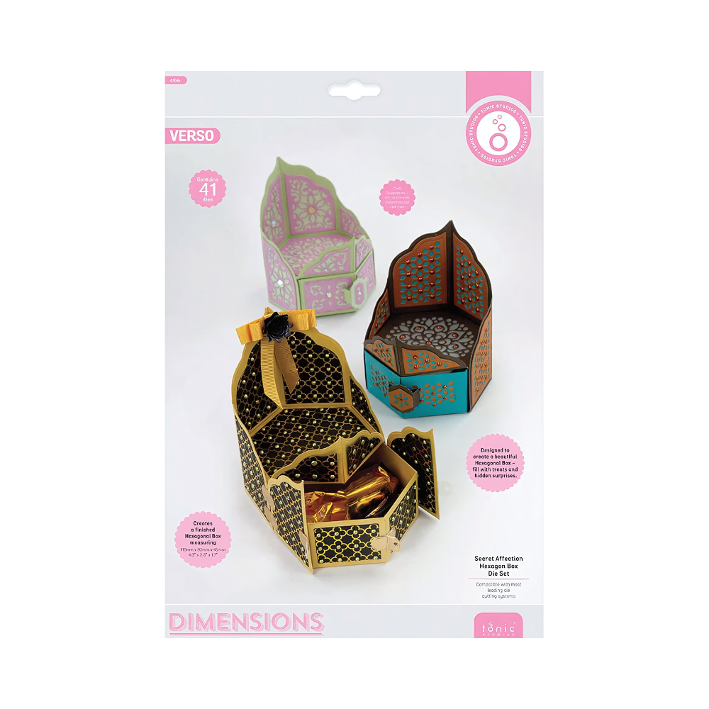 Tonic Studios Secret Affection Hexagon Box - Papercraft Die – HOBBYHOP