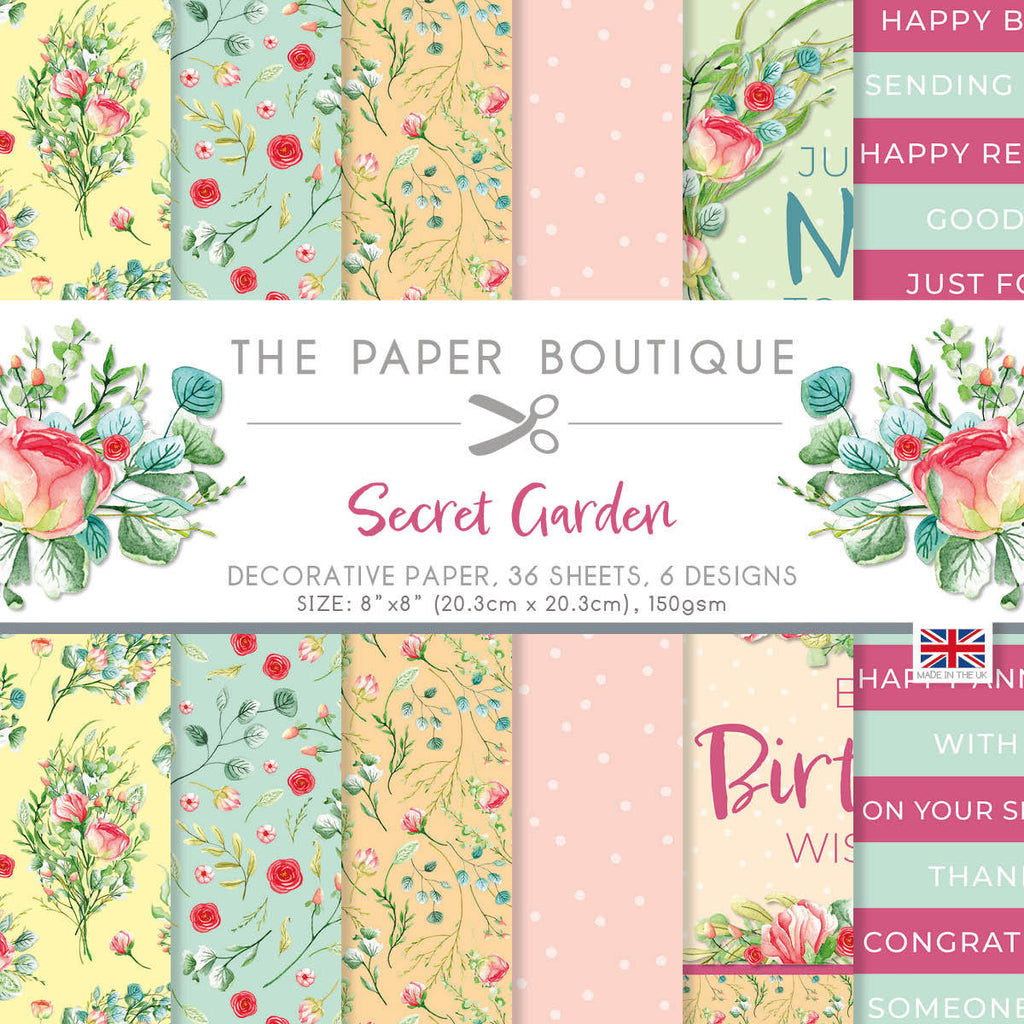 The Paper Boutique The Secret Garden 8 x 8 Paper Pad – HOBBYHOP